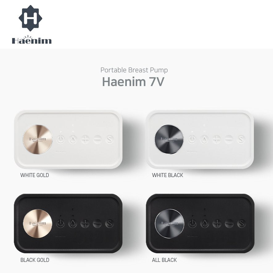 HAENIM Portable Breast Pump 7V [White Gold] | Babyhouse Australia
